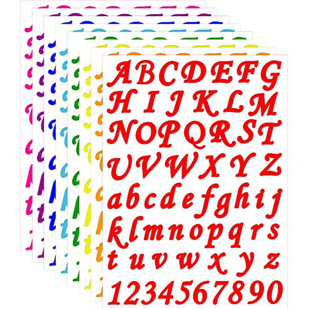 Spakon 8 Sheets Letter Stickers Vinyl Sticker Letters Self Adhesive ...