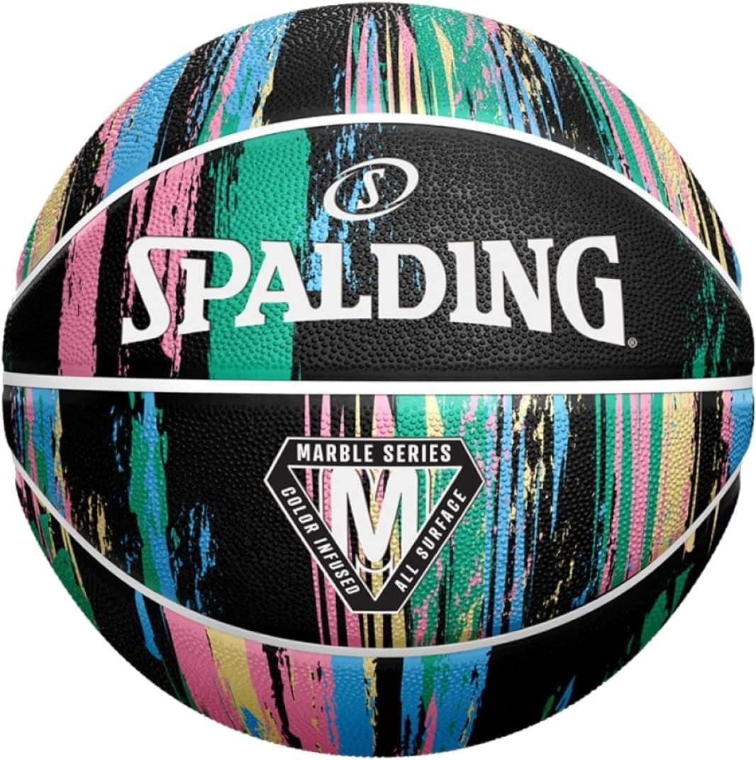 Spalding Marble Series Black / Multi-Color Outdoor Basketball 29.5 ...
