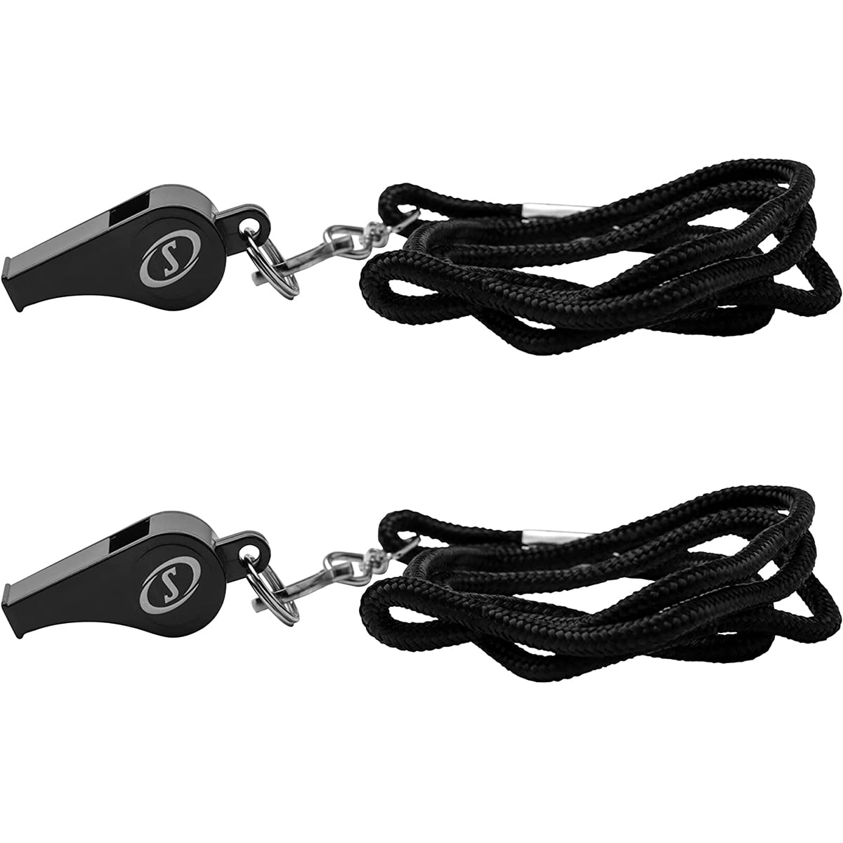 Spalding Plastic Whistle with Lanyard 2-Pack, Black - Walmart.com