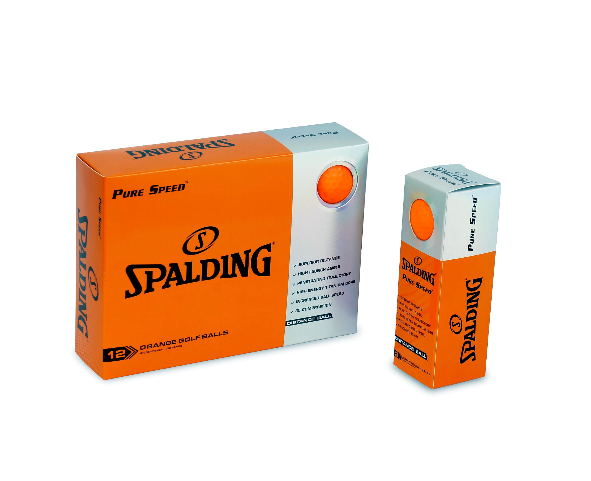 Spalding Pure Speed Golf Balls, Pack of 12, Orange - Walmart.com