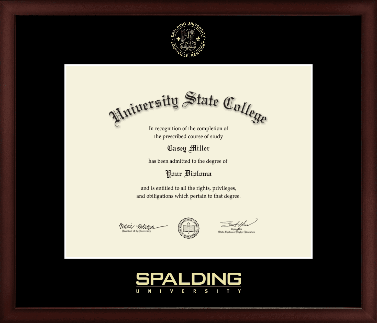 Spalding University Diploma Frame, Document Size 14" x 11" - Walmart ...