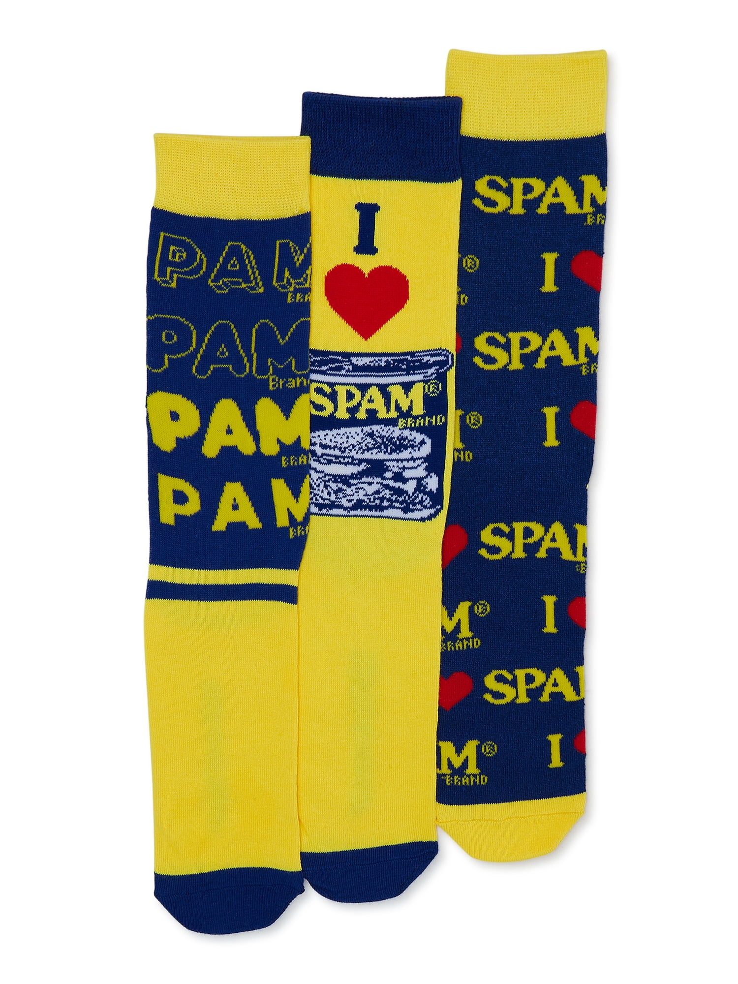Spam Men's 3-Pack of Crew Socks with Novelty Gift Box, Sizes 8-12 ...