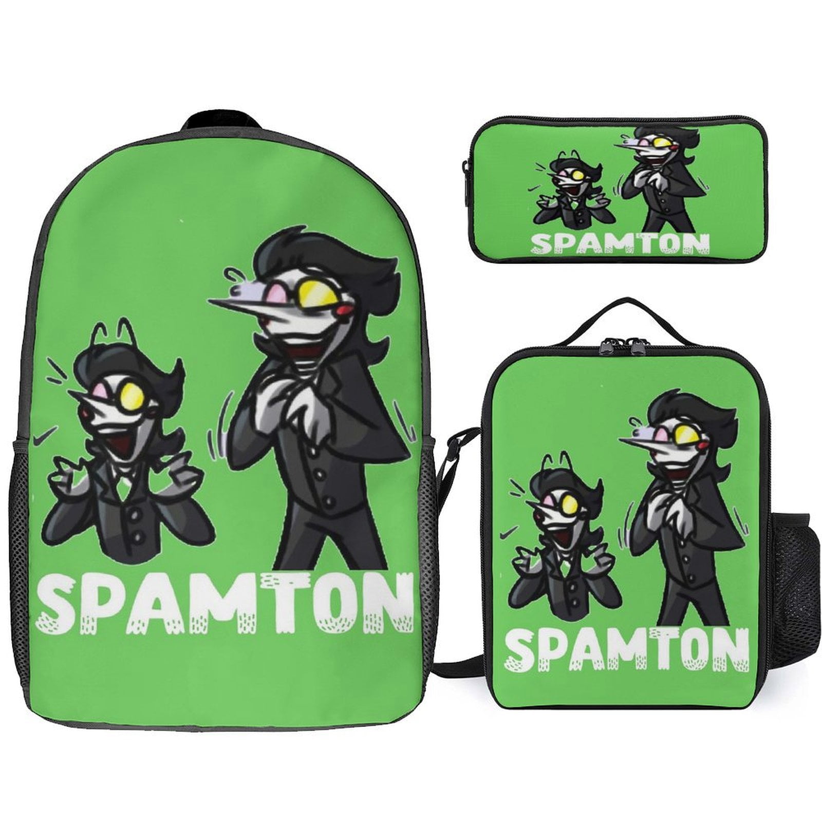 Spamton Deltarune Casual Backpack 3 Piece Set Lightweight Laptop ...