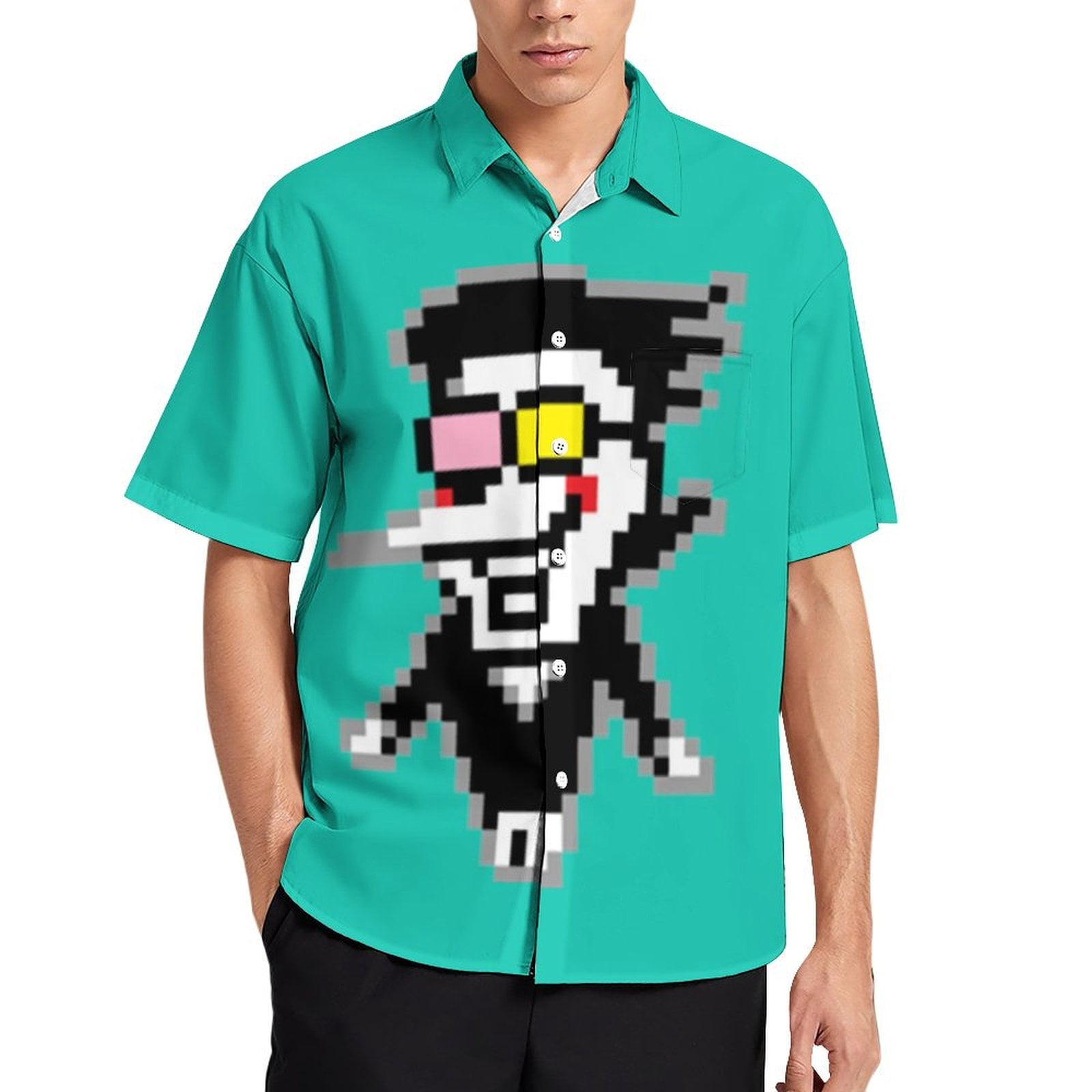 Spamton Deltarune Men's Collared T-shirt Short Sleeve Shirts Loose ...