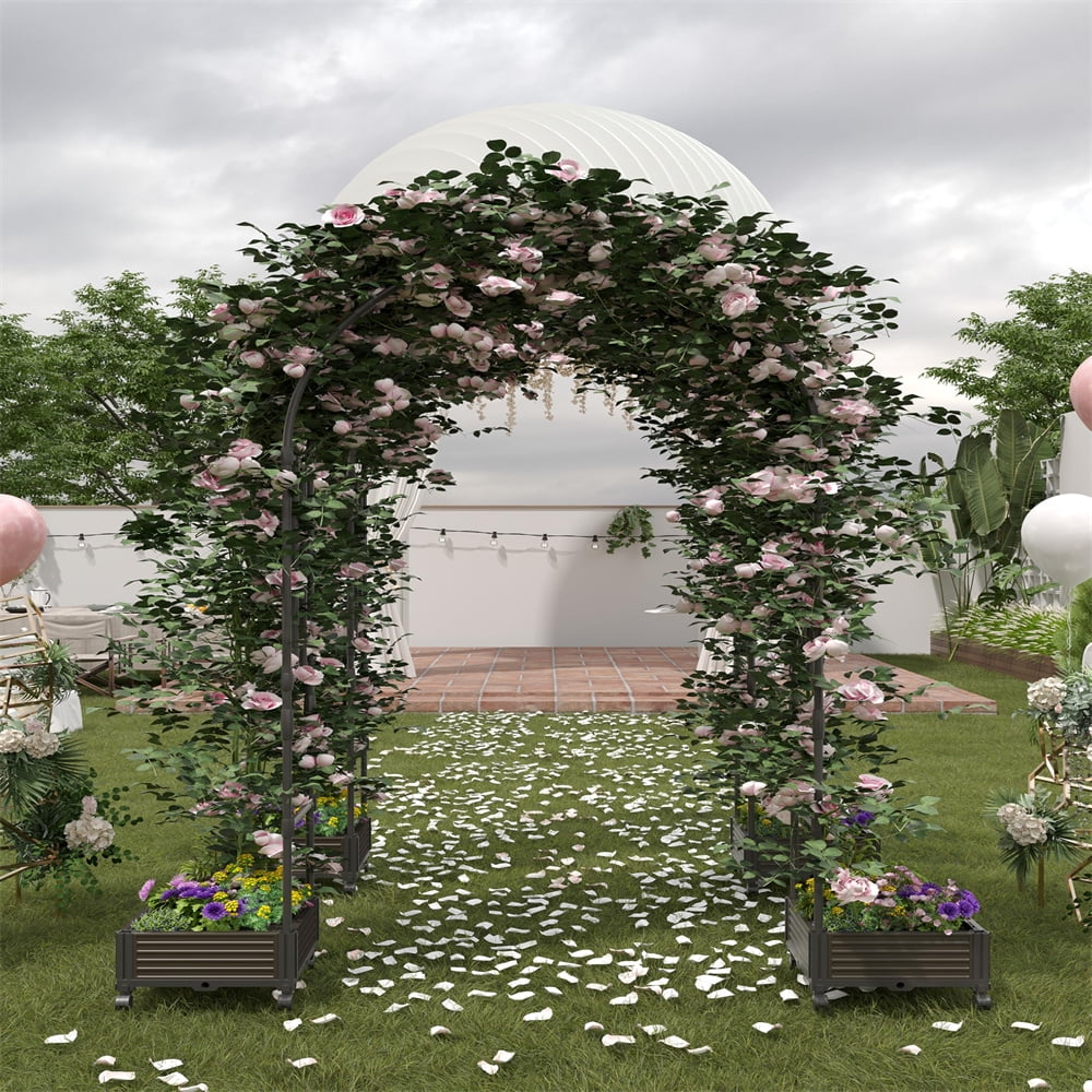 Span Garden Arch Trellis for Climbing Plants, Metal Wedding Arch ...