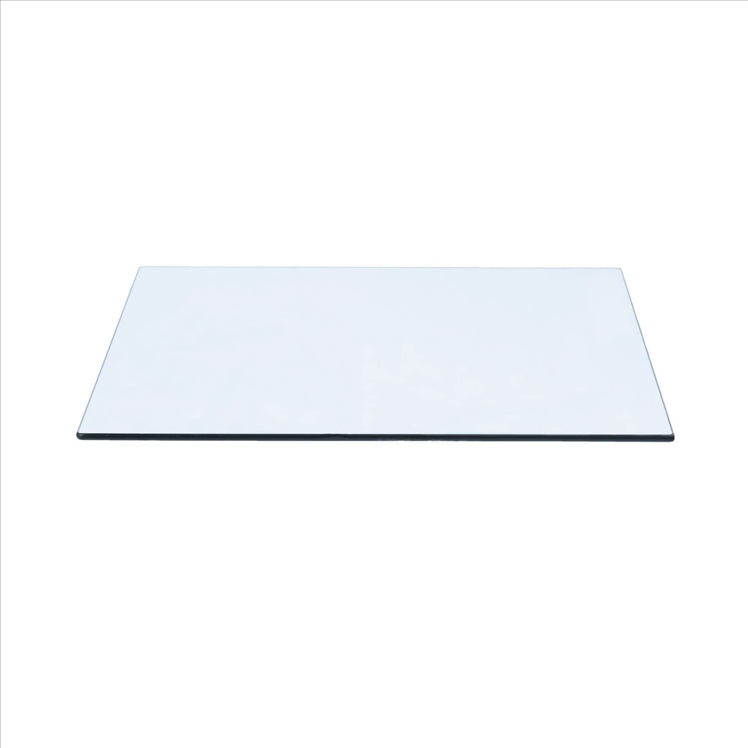 Spancraft 18" X 36" Rectangle Clear Glass Table Top 1/2" Thick with ...