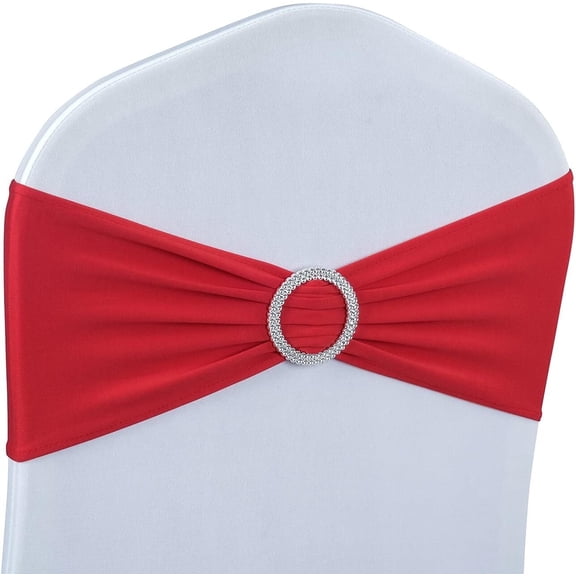 60 Spandex Chair Sashes Bows Stretch Cover Band With Buckle Slider ...