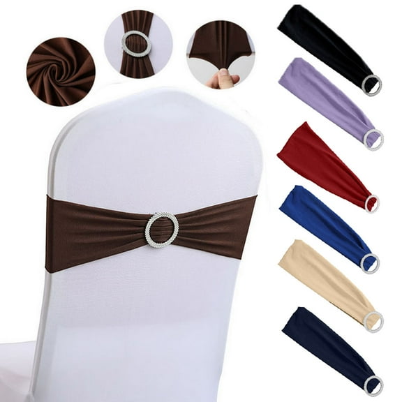 30 Pack Spandex Chair Sashes Bows Stretch Chair Cover Band with Buckle ...