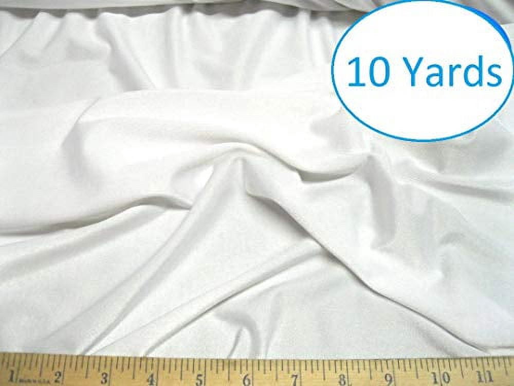 Spandex Polyester White Fabric | 10 Yards Continuous | 4-Way Stretch ...