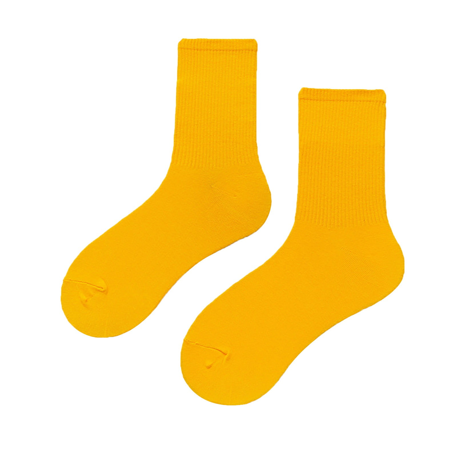 Spandex Socks for Women Yellow Women's Solid Color Medium Tube Light ...