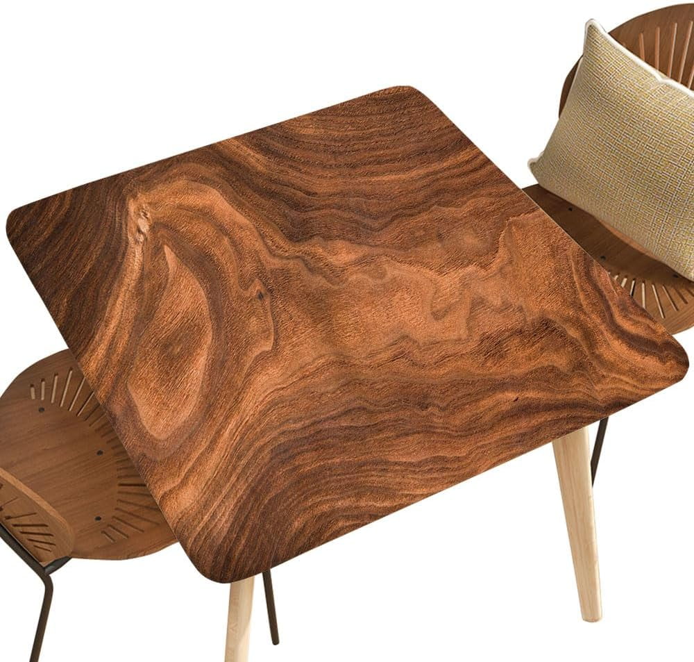 Spandex Stretch Square Table Covers Walnut Wood Texture Extra Long ...