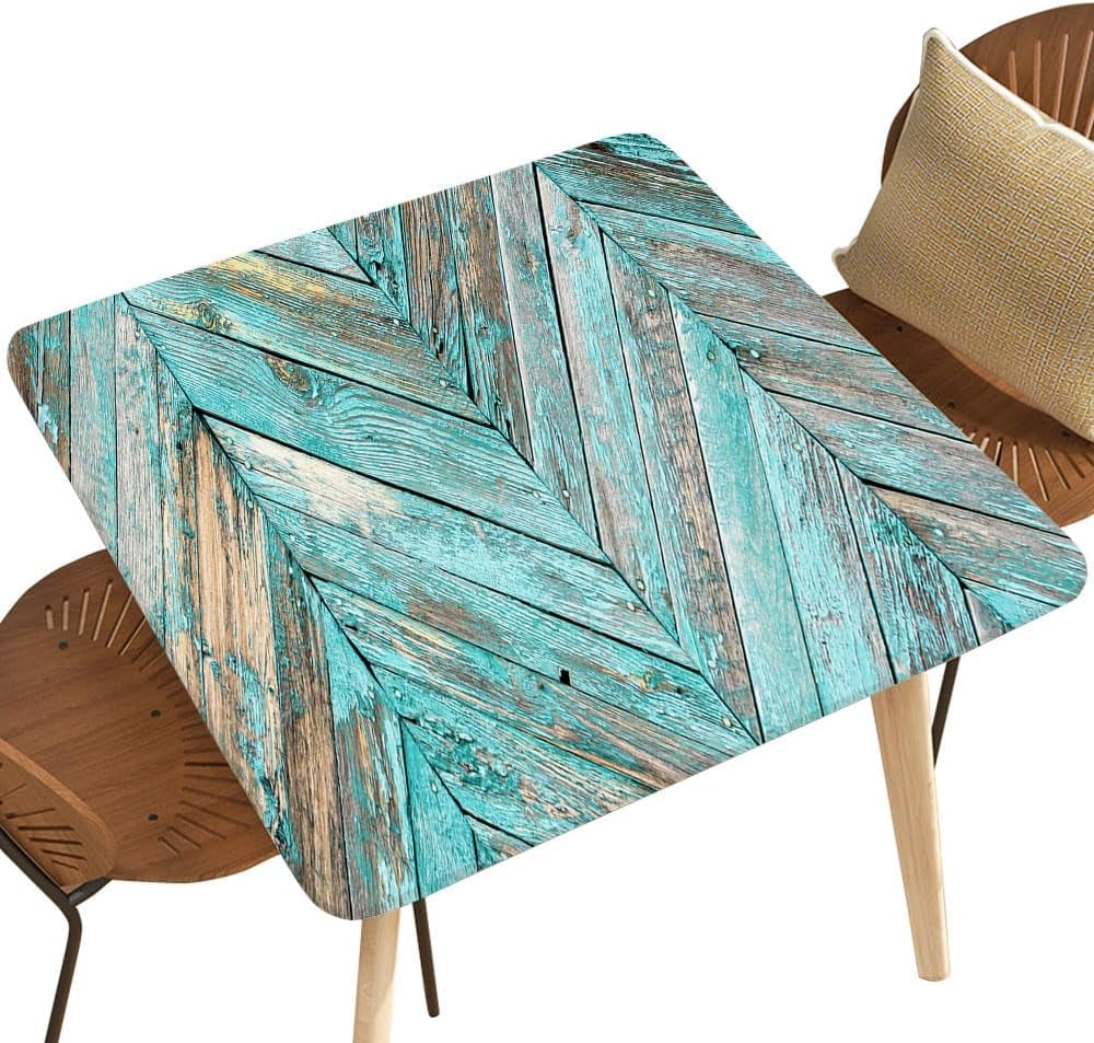 Spandex Stretch Square Table Covers Wood Texture from Old Barn Elastic ...