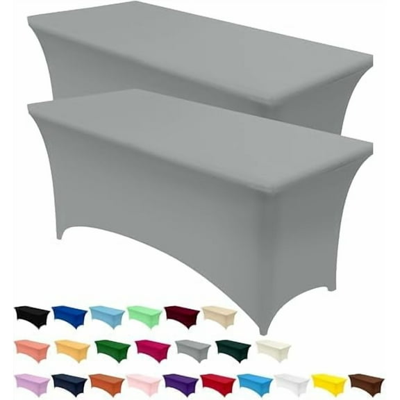 4FT Spandex Tablecloth [1 Pack, Black] 200 GSM Stretch, Fitted, Washable and Wrinkle Resistant ...