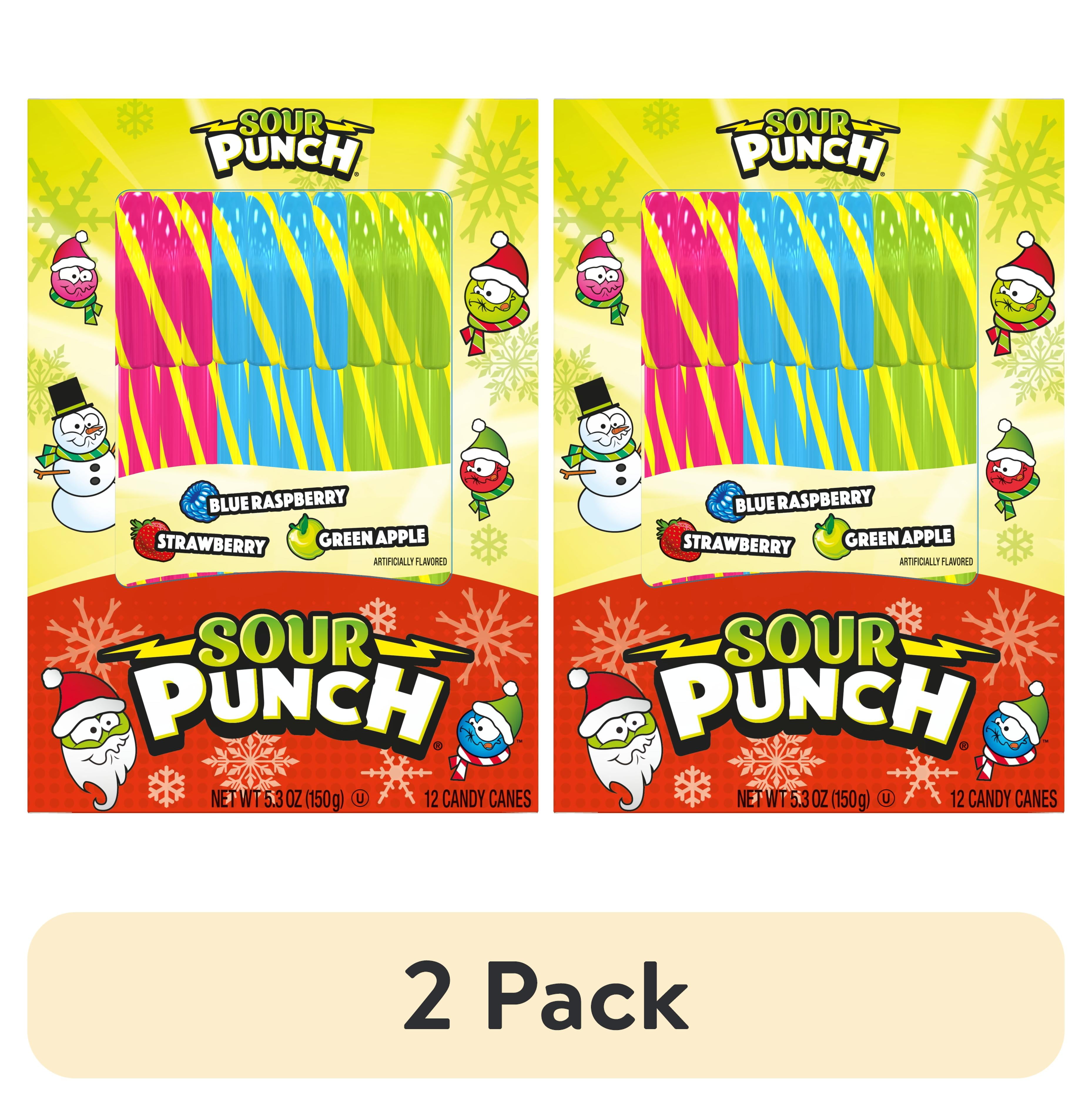 (2 pack) Spangler Sour Punch Christmas Candy Canes Stocking Stuffers ...
