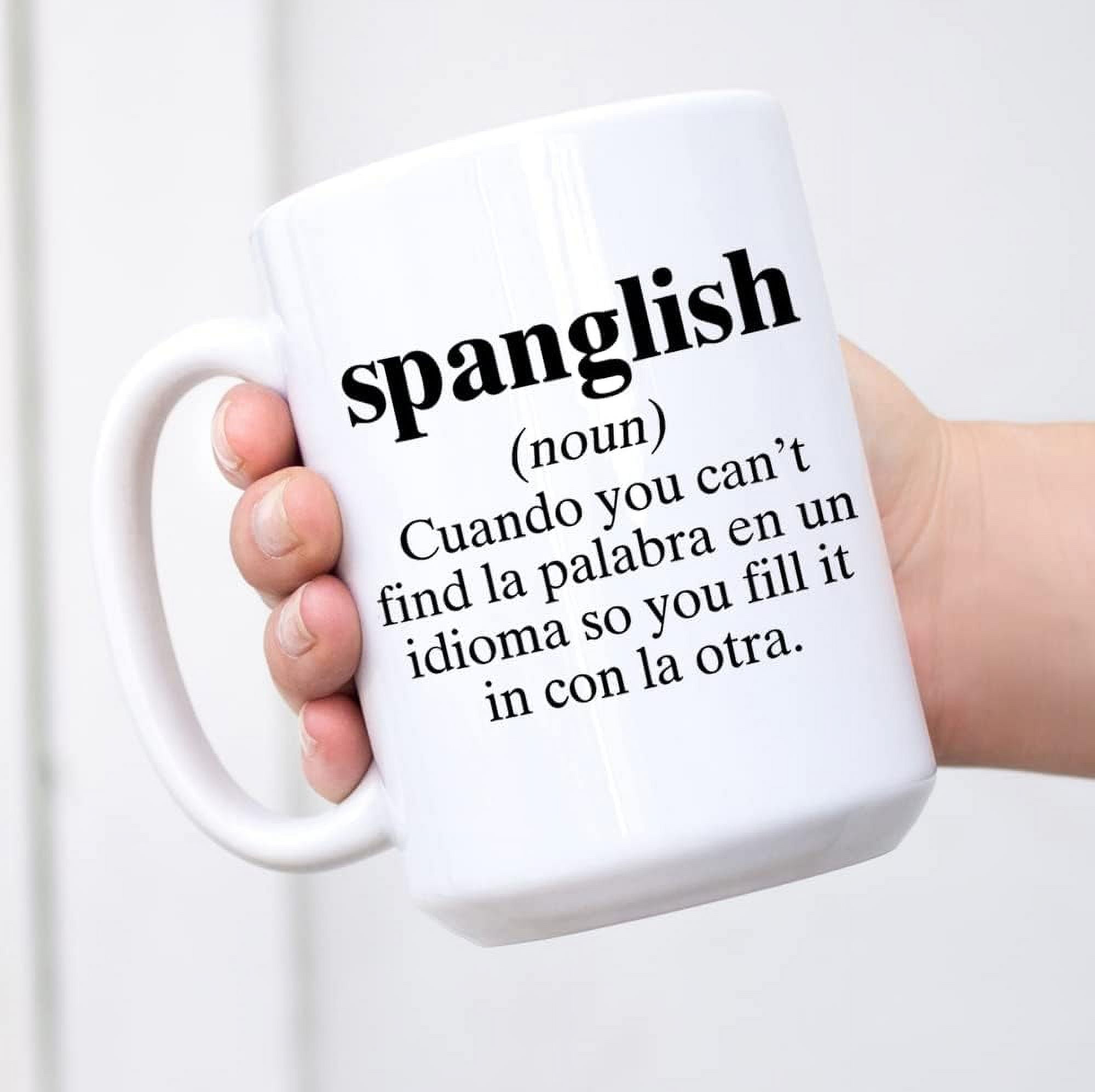 Spanglish Mug, Funny Mexican Coffee Mugs, Spanish Ceramic Cup, Puerto ...