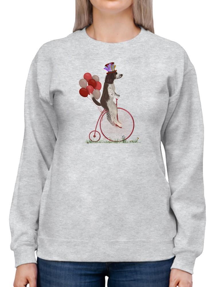 Spaniel On Penny Farthing Sweatshirt Women -Fab Funky Designs, Female ...