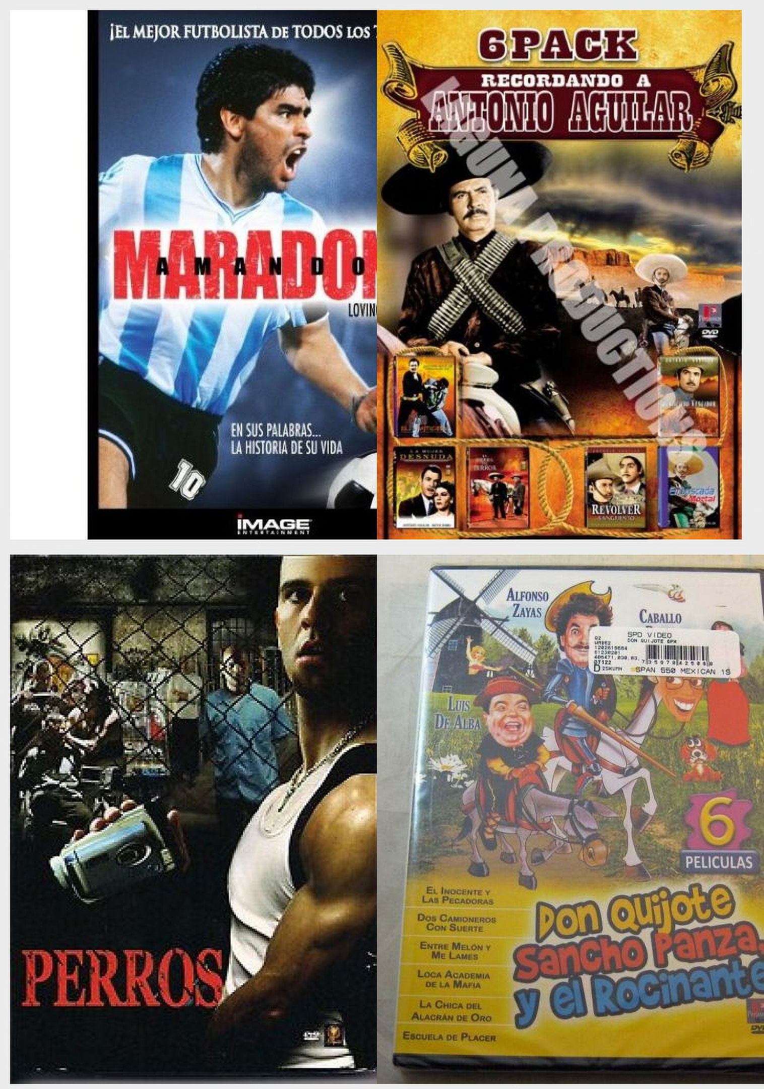 Spanish 4 Pack DVD Bundle: Amando A Maradona/Loving Maradona, Recordando a Antonio Aguilar 6 ...