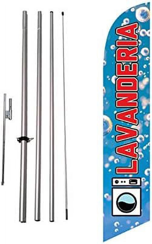 Spanish Advertising Feather Banner Swooper Flag Sign with Flag Pole Kit ...