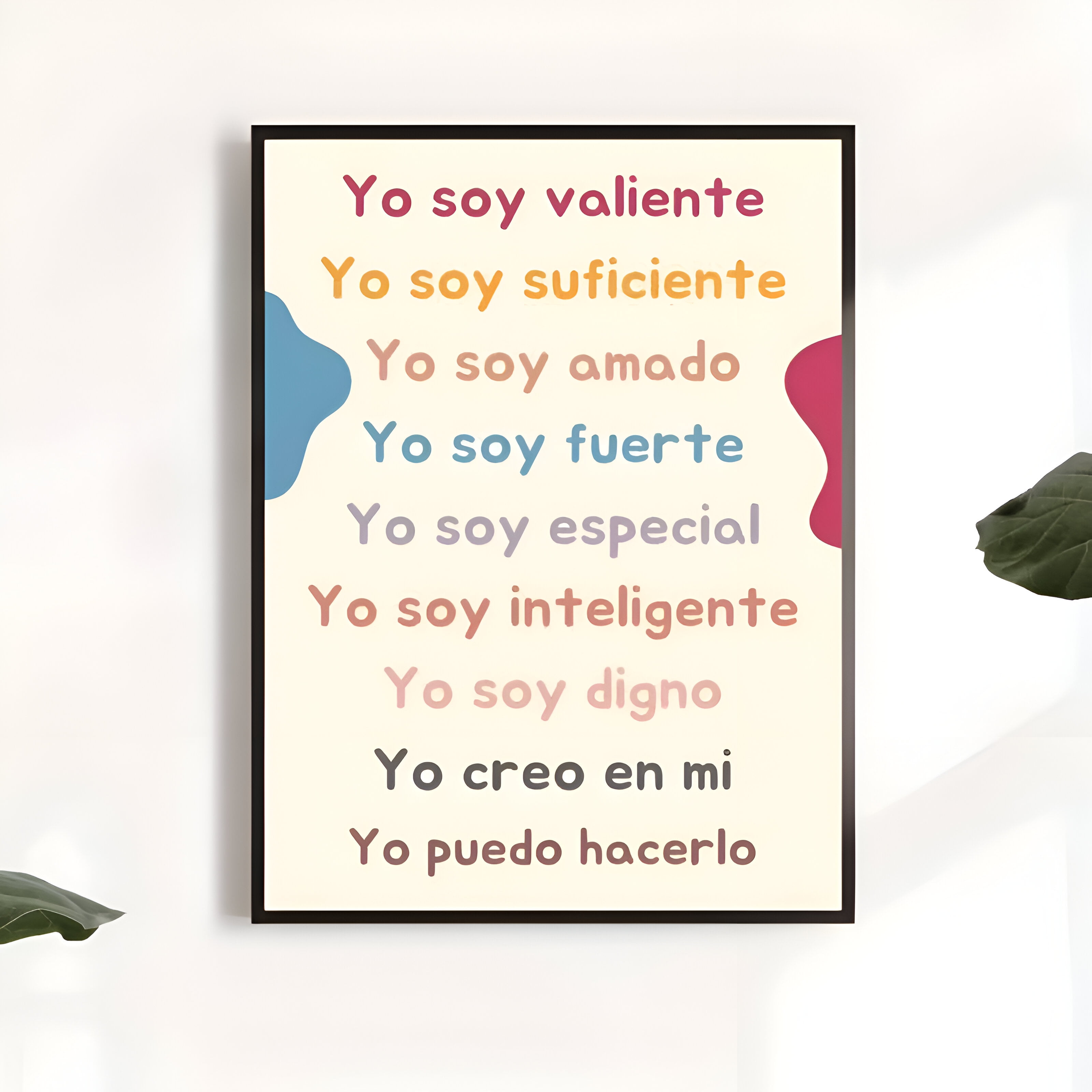 Spanish Affirmation Poster Positive Motivational Wall Art You Are ...