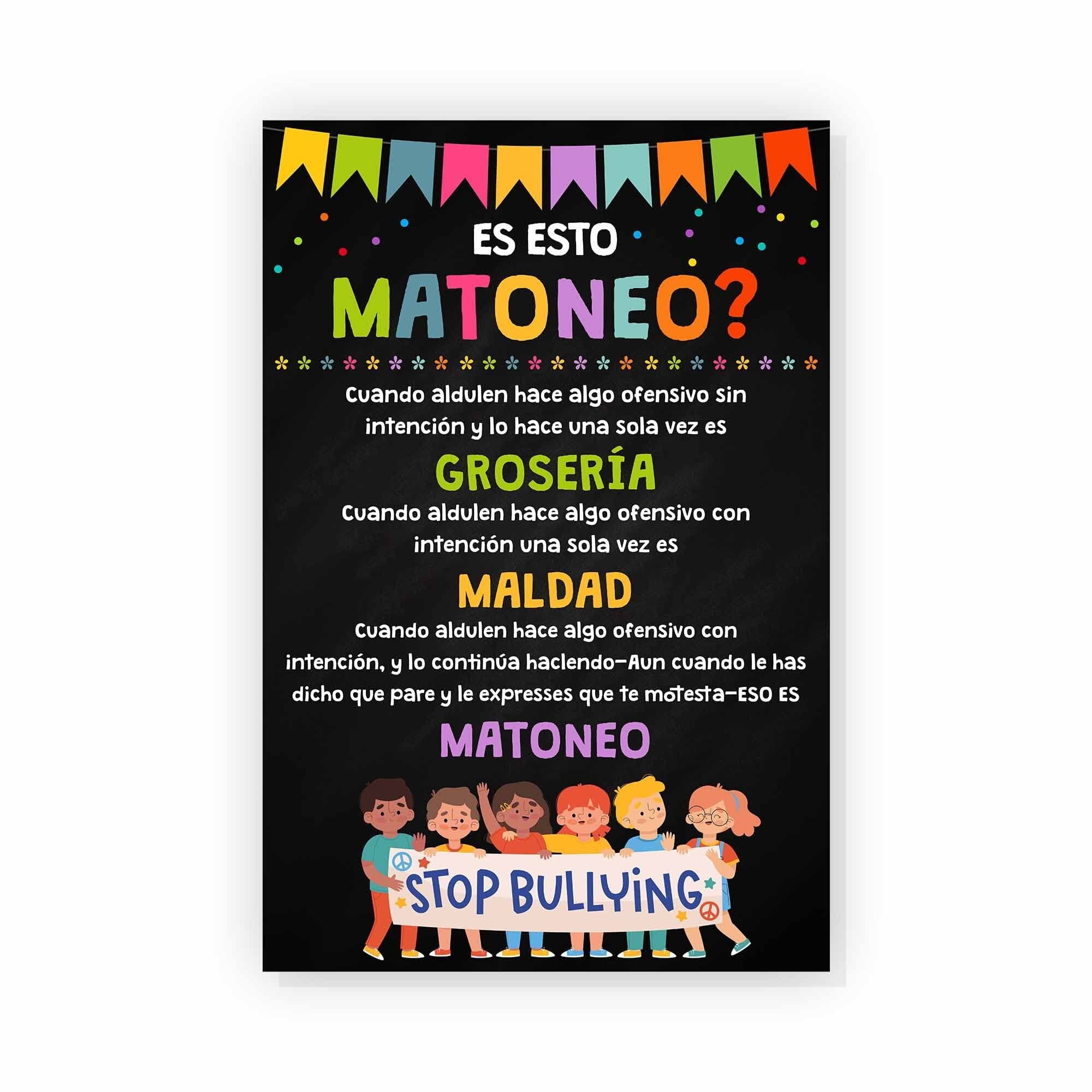 Spanish Anti Bully Poster Classroom Decor Counselor Office Decor Poster ...