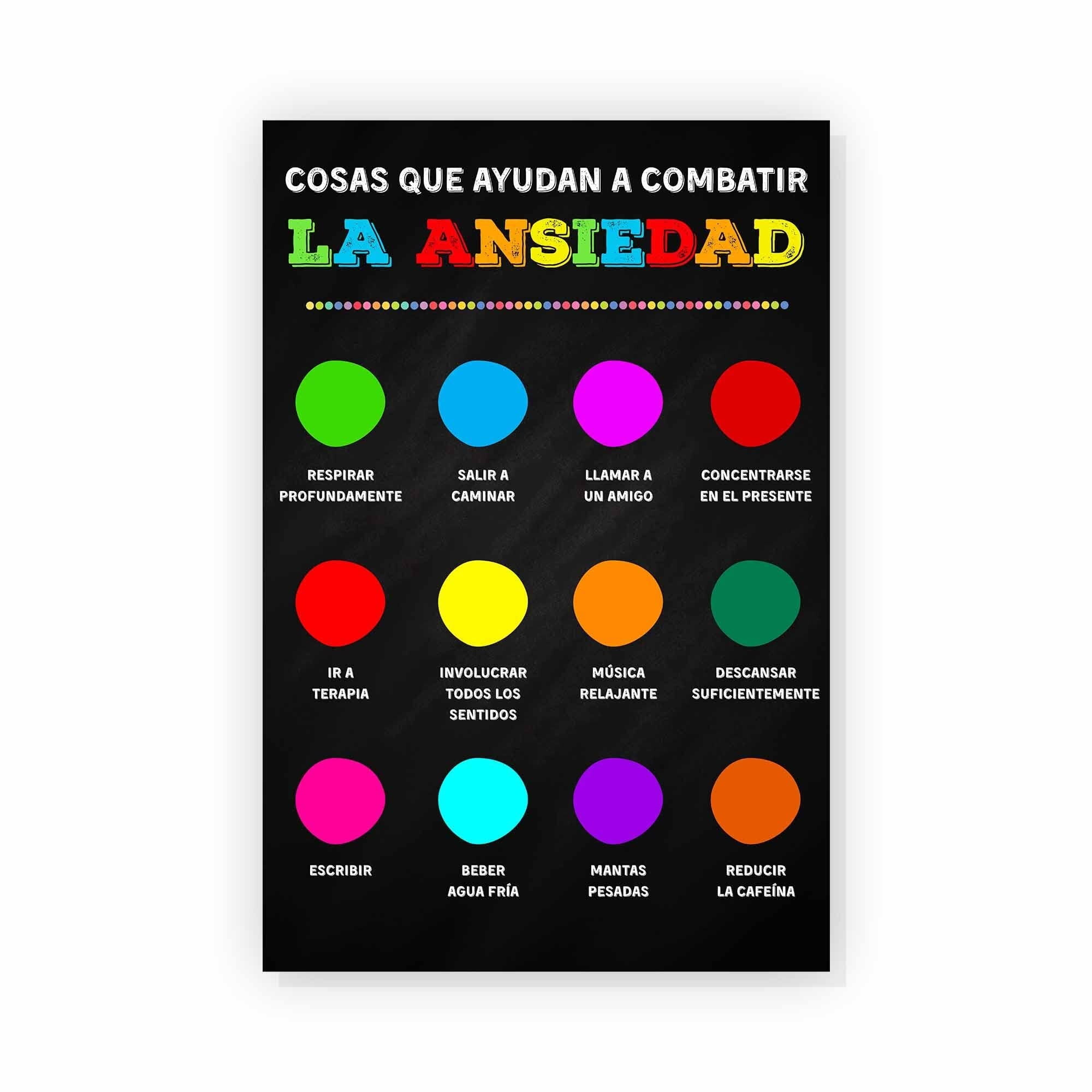 Spanish Anxiety Poster Print Therapy Counselor Office Art Mental Health ...