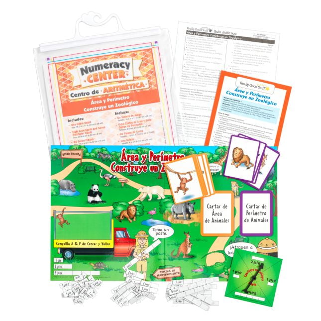 Spanish Area and Perimeter Build-A-Zoo Numeracy Center Grades 3-5 ...