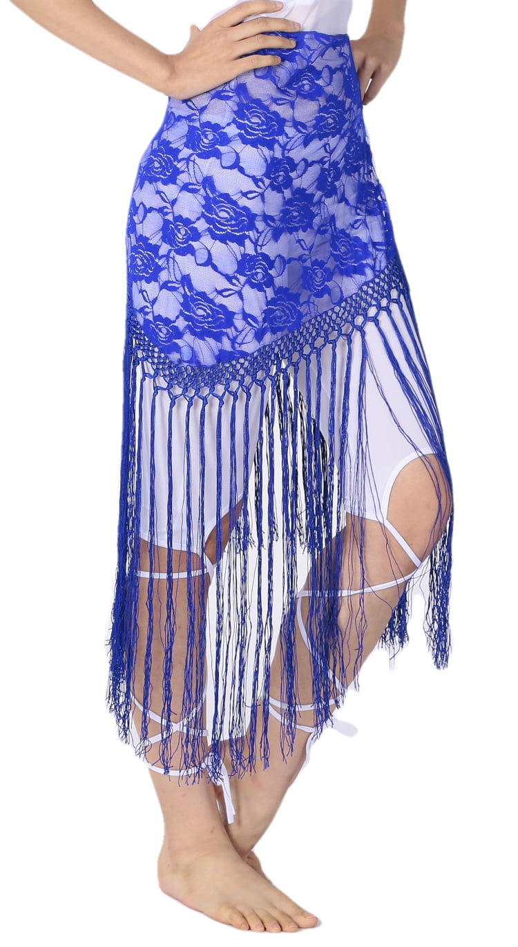 Spanish Belly Dance Triangle Fringe Lace Hip Scarf Scarves Wrap Belt ...
