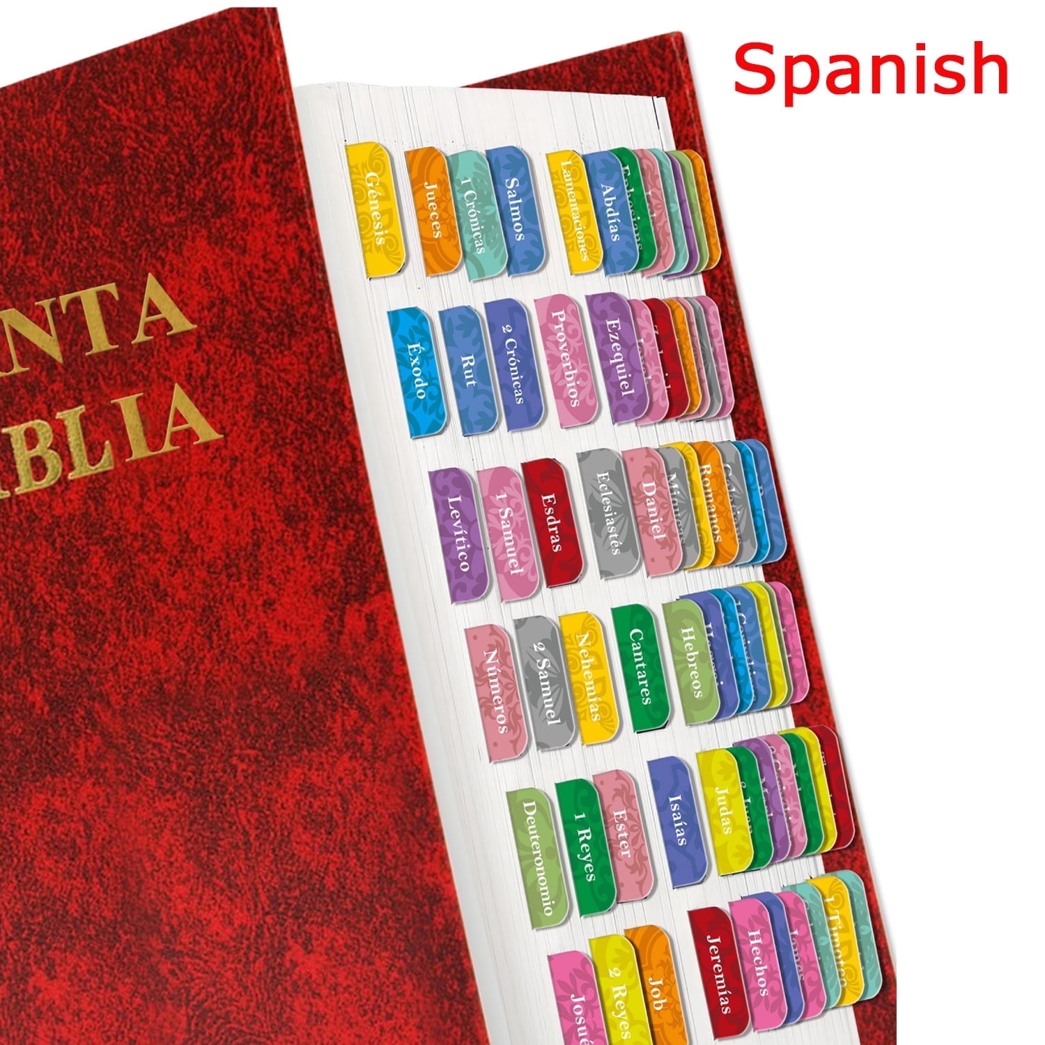 Spanish Bible Tabs, 75 Tabs, Laminated Bible Tabs for Women and Men ...