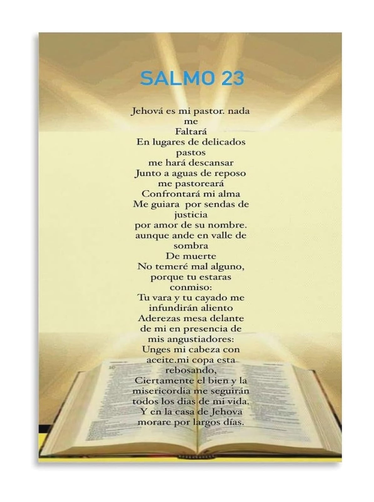 Spanish Bible Verse Wall Art, Psalm 23 El Señor es mi Pastor Canvas ...