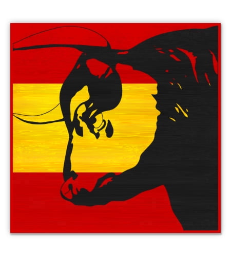 Spanish Bull Toro Flag - 8" Vinyl Sticker - For Car Laptop I-Pad ...