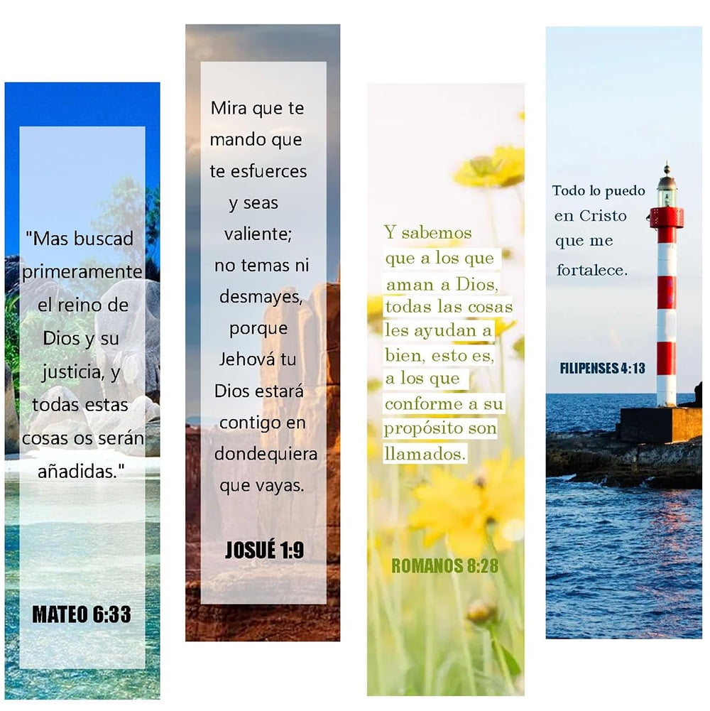 Spanish Christian Verses Bookmarks 2×8 inch Christian Bookmark Books of ...