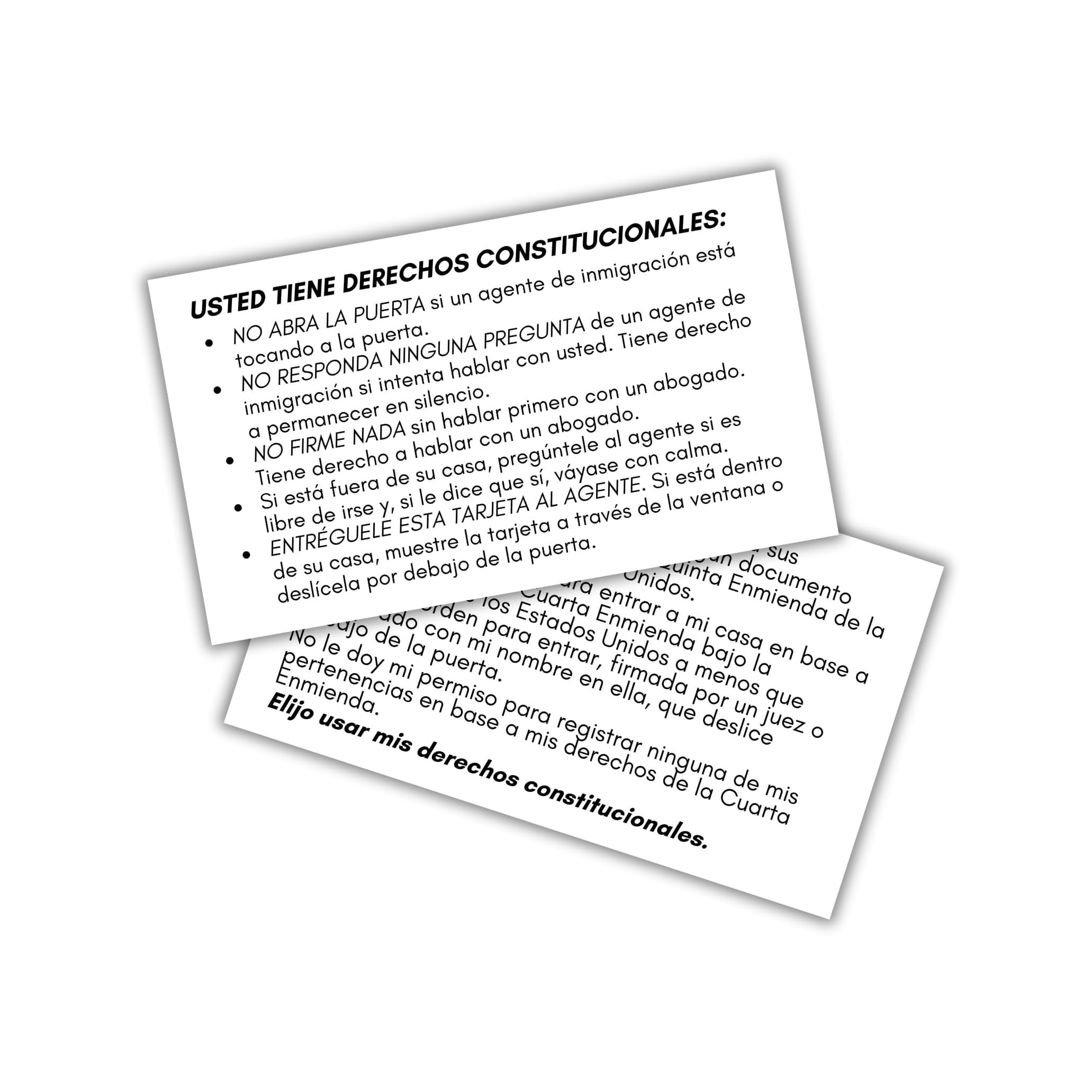 Spanish Constitutional Rights Card to Hand To Law Enforcement 30pk 2x3 ...