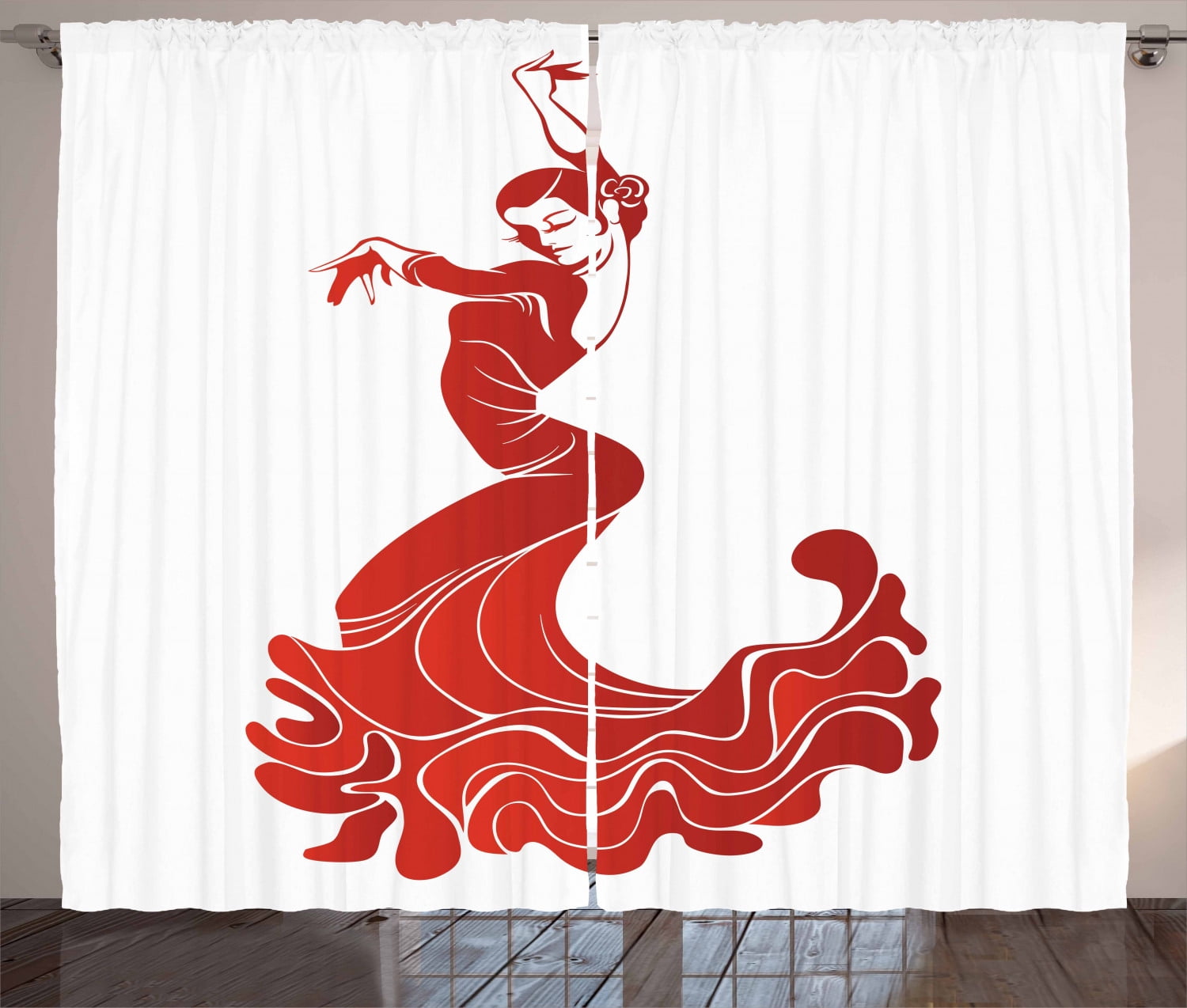 Ambesonne Spanish Curtains 2 Panel Set, European Folklore Ethnic, 108 ...