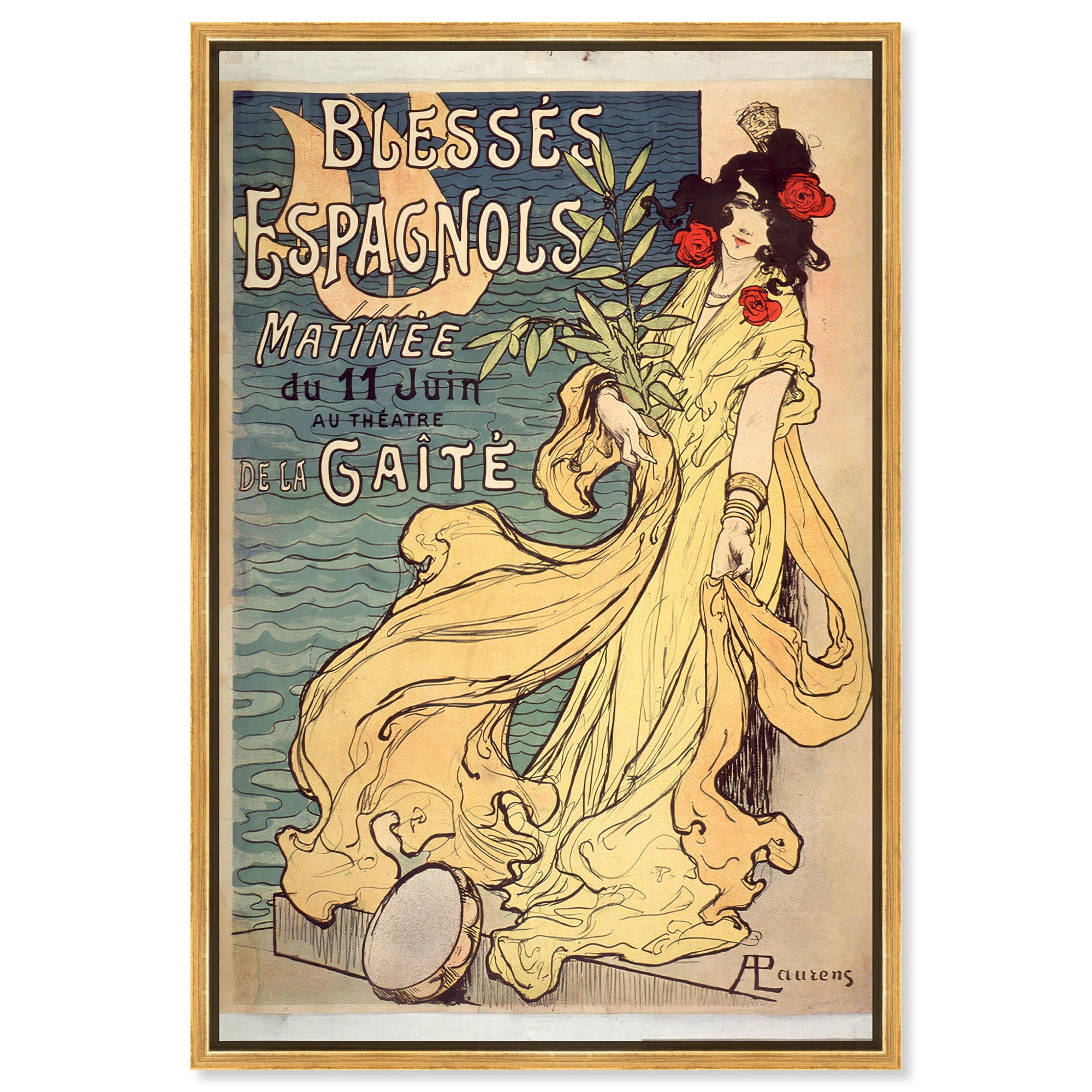 Spanish Dance Canvas Art Collector Poster by Art Remedy, Gold Frame, 30 ...