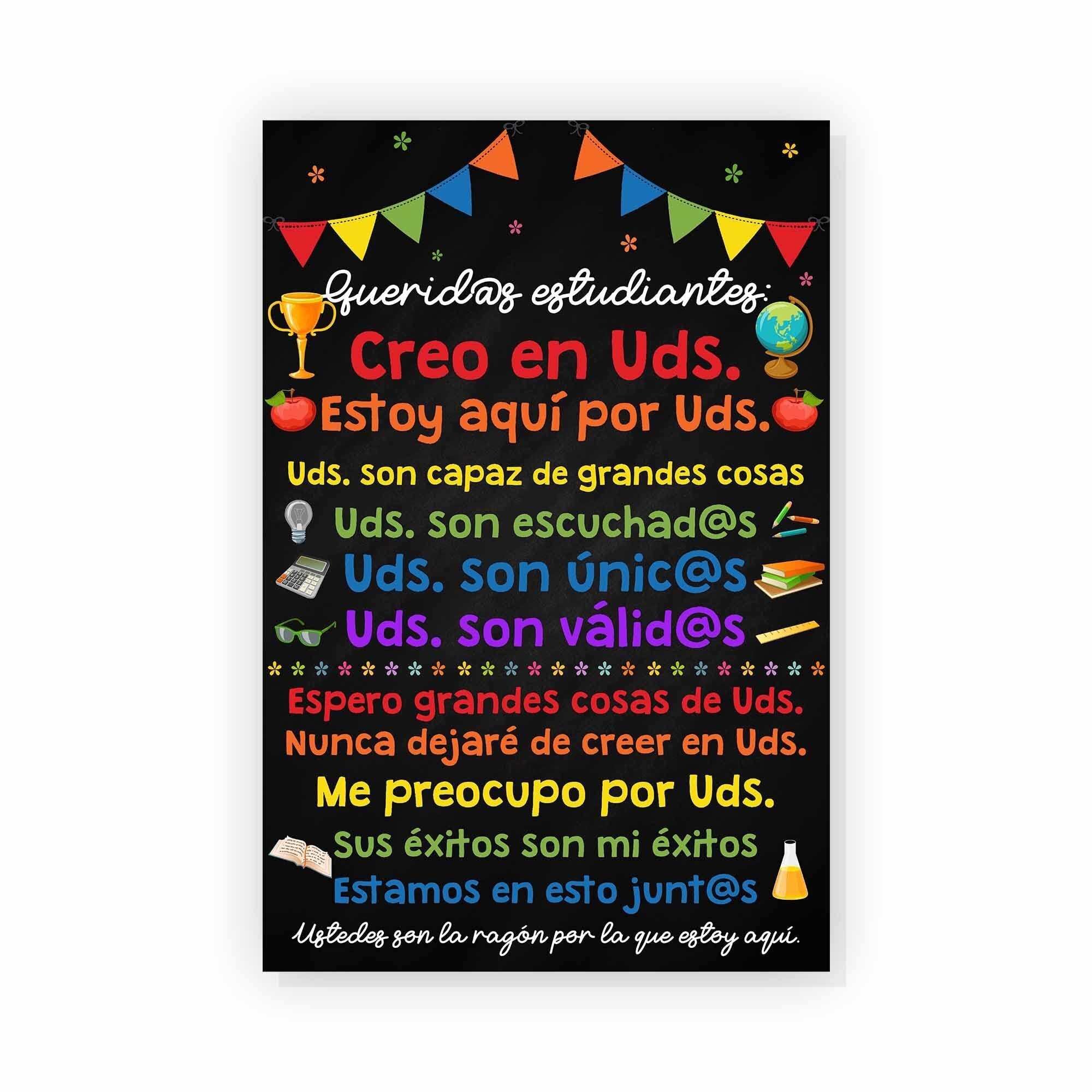 Spanish Dear Students Classroom Teacher Poster Sign School Counselor ...