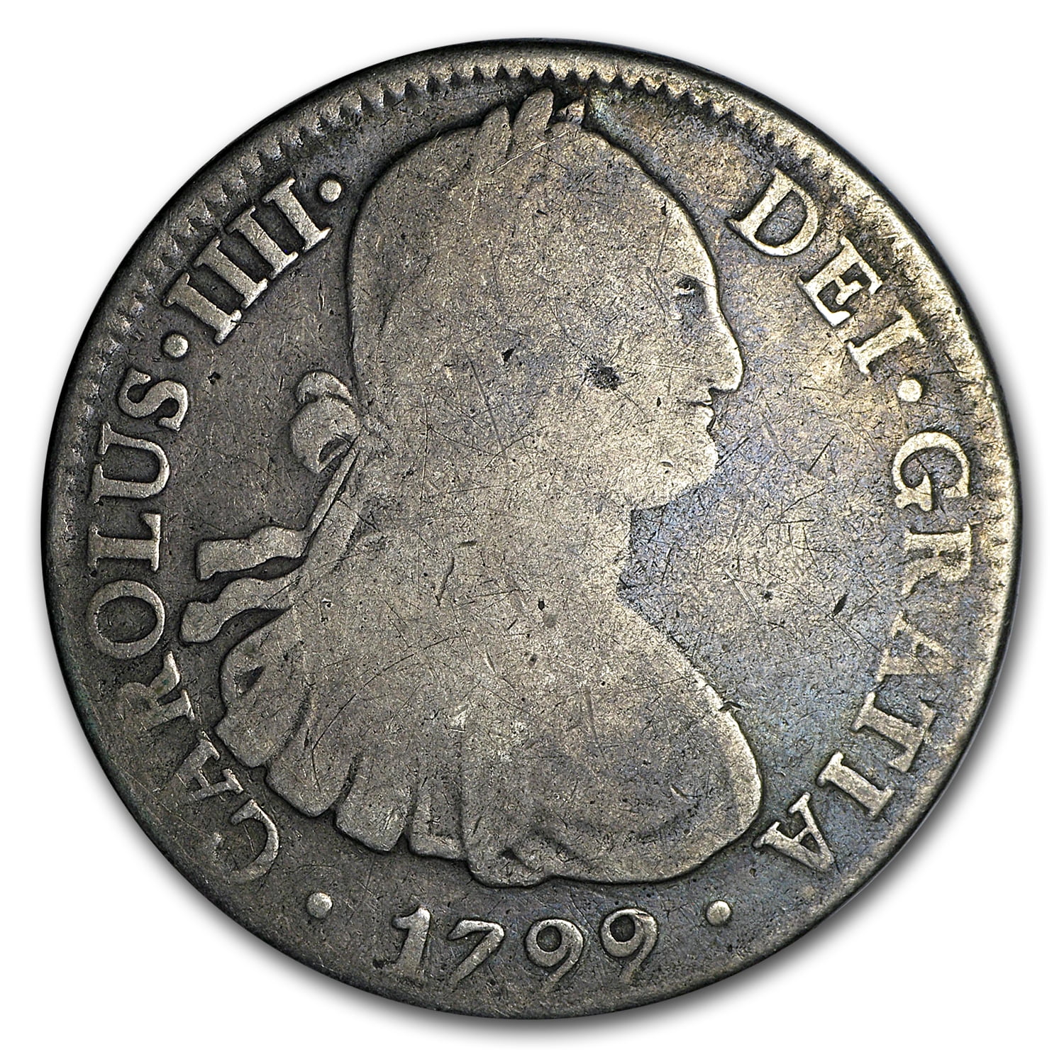 Spanish Empire Silver 8 Reales Portrait & Pillars Avg Circ - Walmart.com