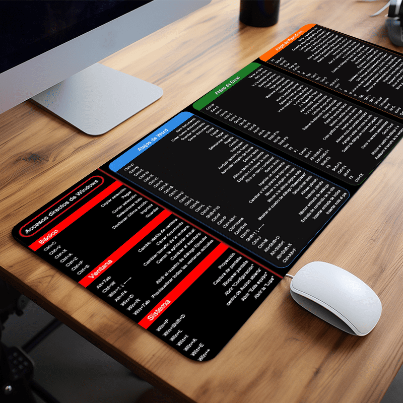 Spanish Excel Shortcuts Pattern Large Mouse Pad Office Desk Mat ...