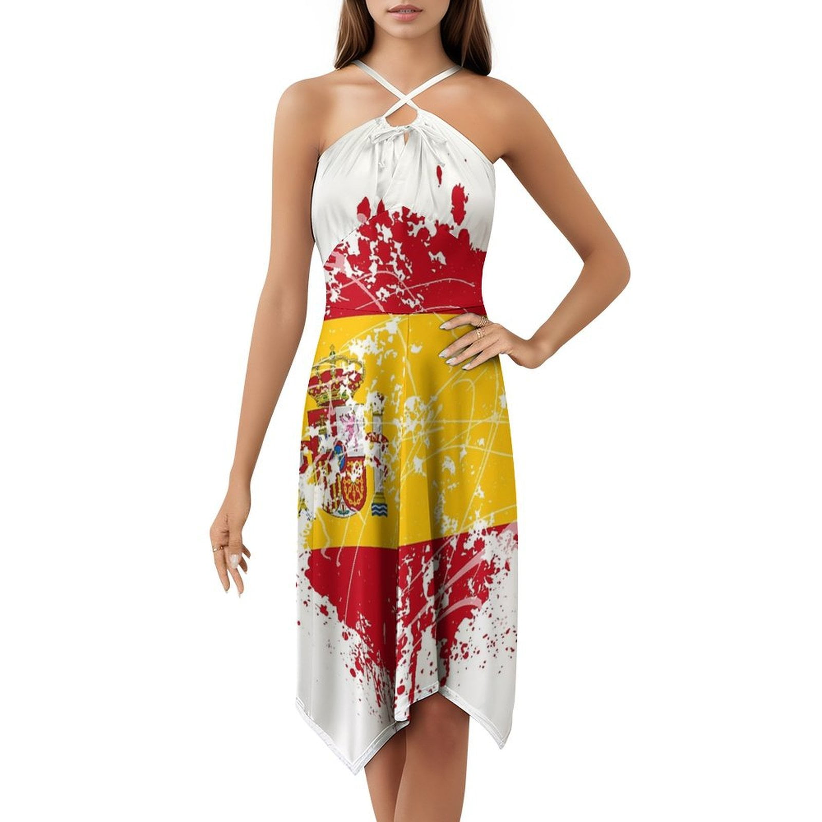 Spanish Flag Dress Elegant Party Dresses Evening Dresses Women Dress ...