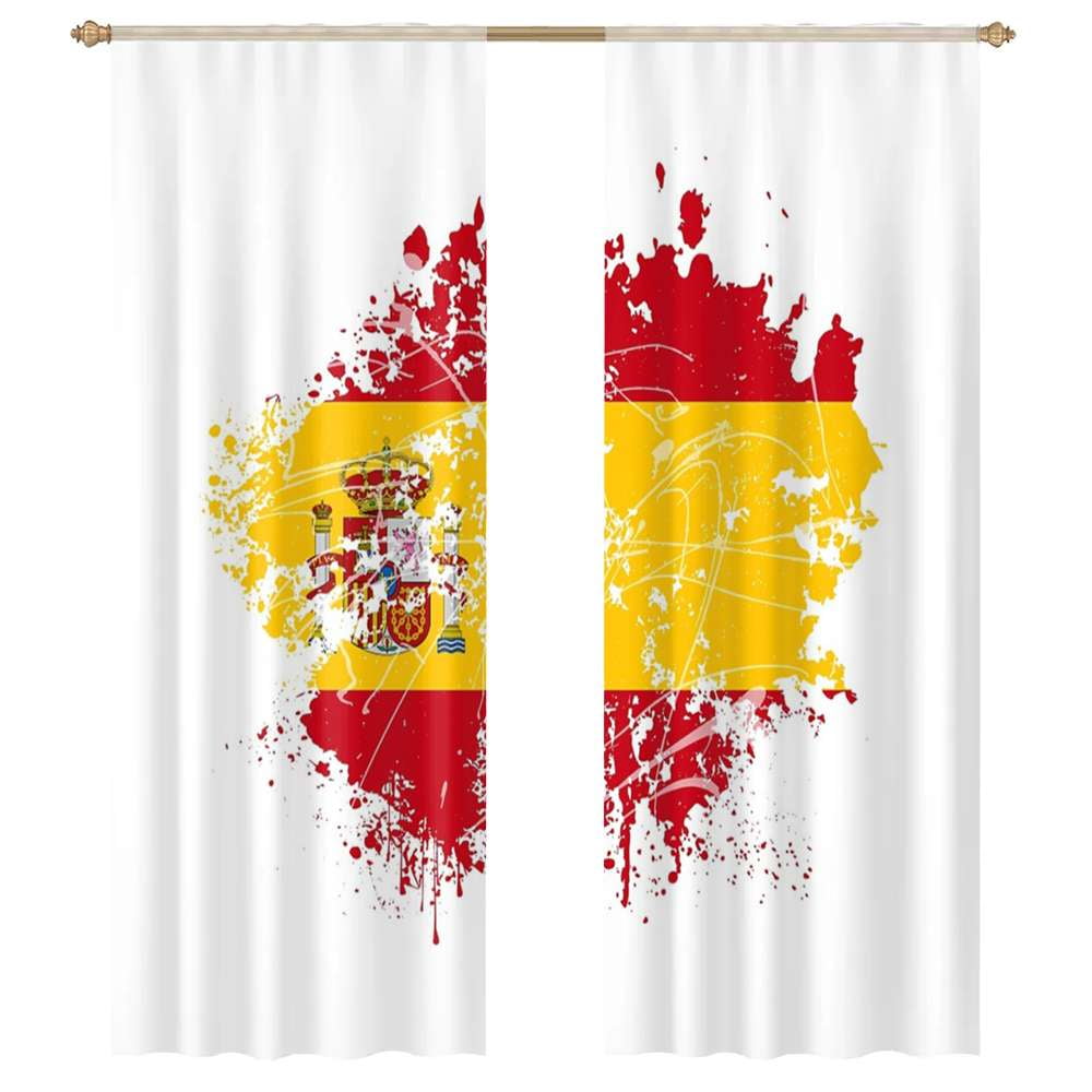 Spanish Flag Modern Tulle Window Curtains for Living Room Luxury ...