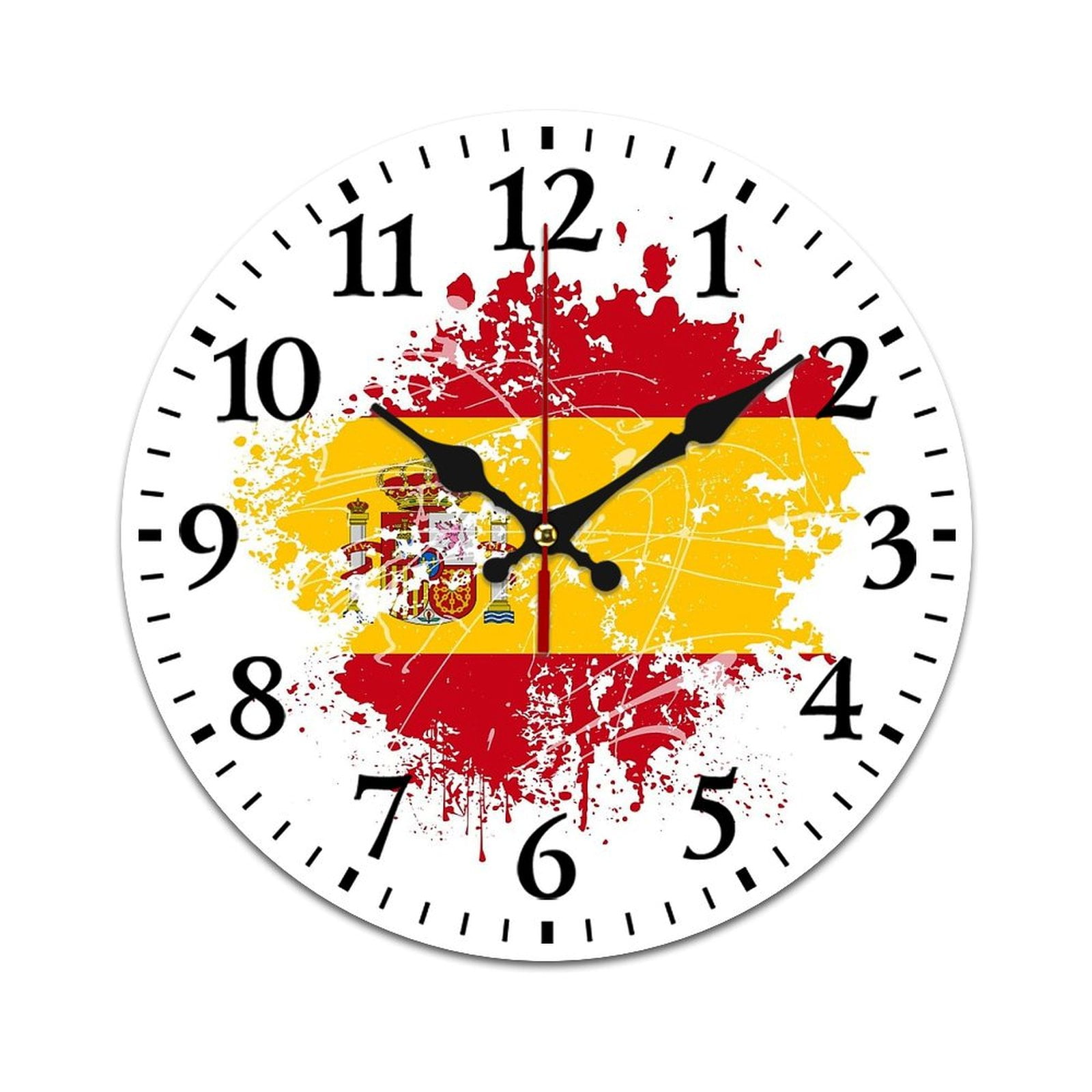 Spanish Flag Wall Clock Modern Design Clocks Wall Hanging Home Office ...