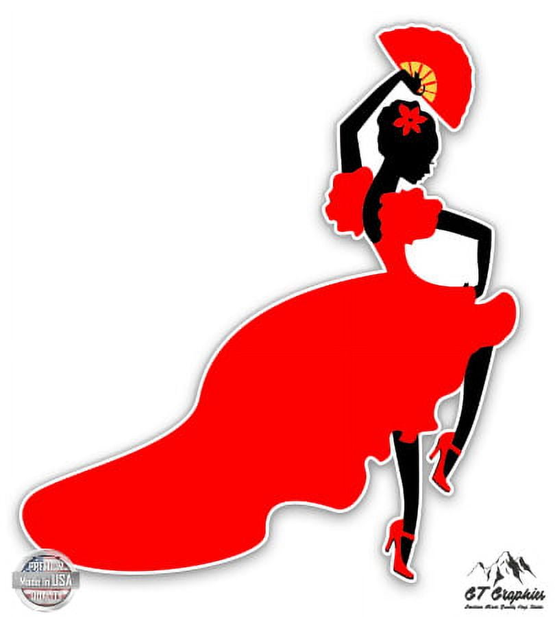 Spanish Flamenco Dancer - 8" Vinyl Sticker - For Car Laptop I-Pad ...