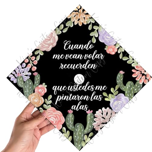 Spanish Floral Graduation Cap Printed Topper Grad Cap - Walmart.com