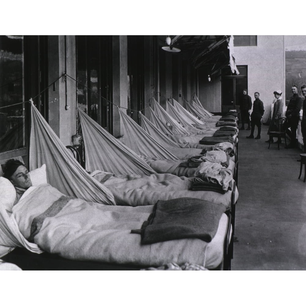 Spanish Flu Epidemic 1918-19. An Pneumonia Porch At The U. S. Army Camp ...