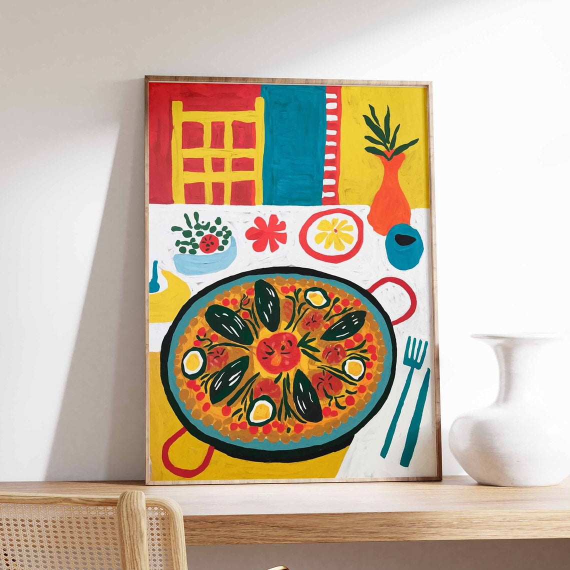 Spanish Food Poster, Pella Poster, Spanish Poster, Dinner Table Food ...