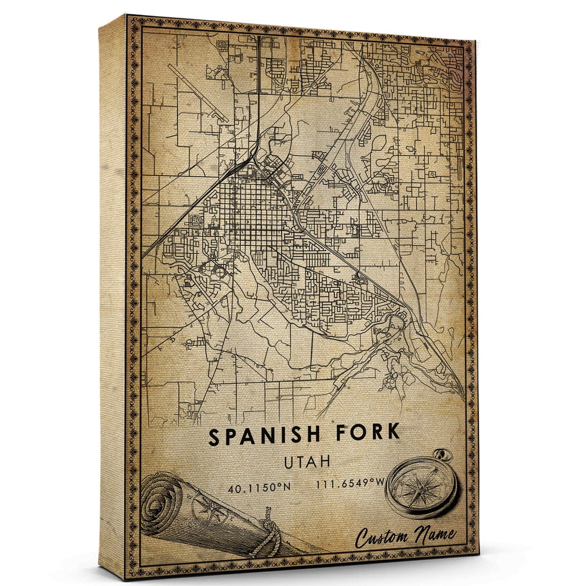 Spanish Fork Map Poster, Utah Map Art Poster, Canvas, Spanish Fork Map ...
