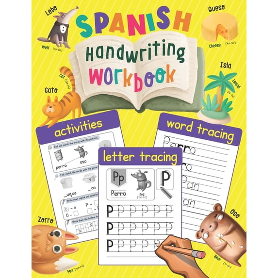 Spanish Handwriting Workbook: Writing Practice with Illustrations ...
