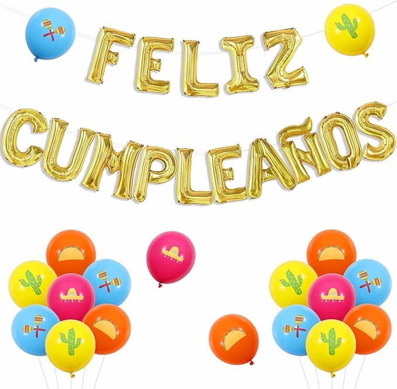 Spanish Happy Birthday Decor Gold Feliz Cumpleaños Happy Birthday ...