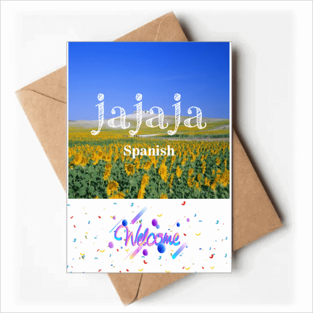 Spanish Idyllic Landscape Happy Mood Welcome Back Greeting Cards ...