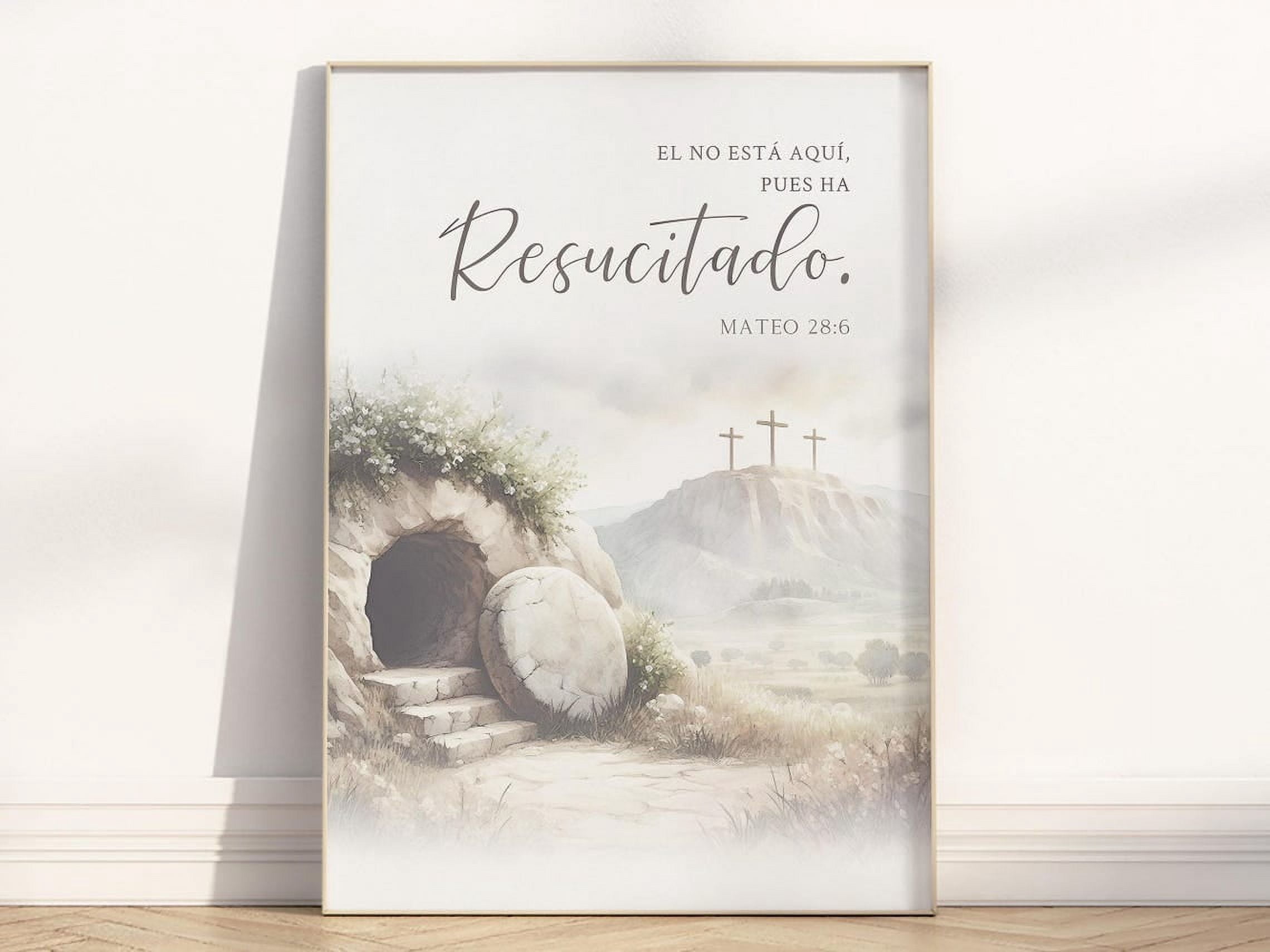 Spanish Jesus Empty Tomb Bible Verse Wall Art Printable, Christian ...