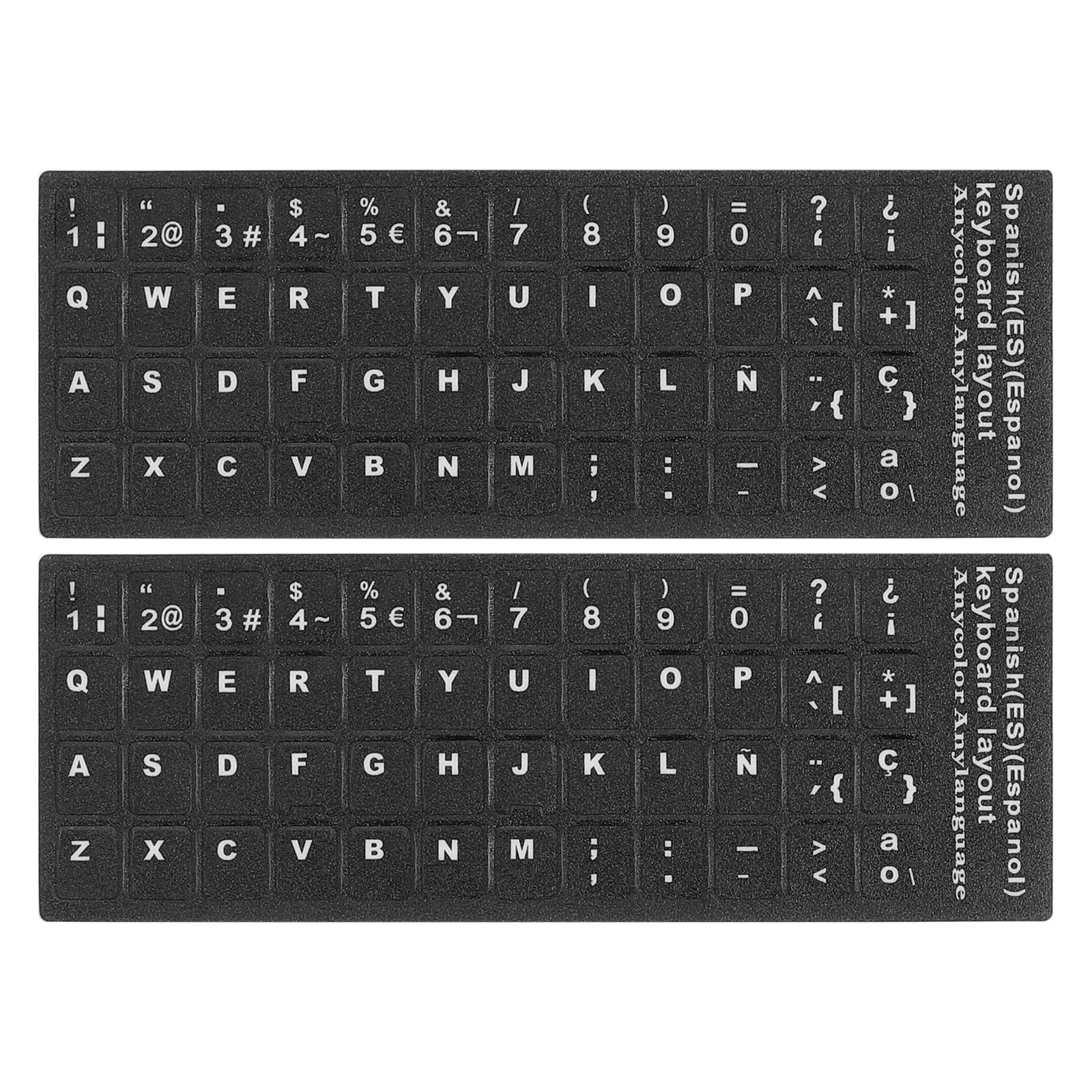 Spanish Keyboard Stickers PC Keyboard Stickers Black Background with ...